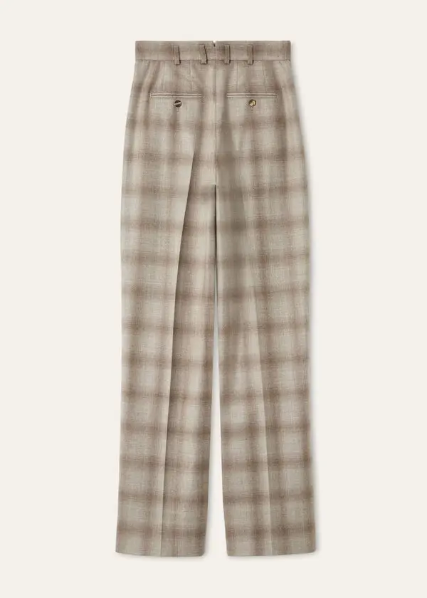 Loro Piana Hector Pleated Plaid Wide-leg Trousers