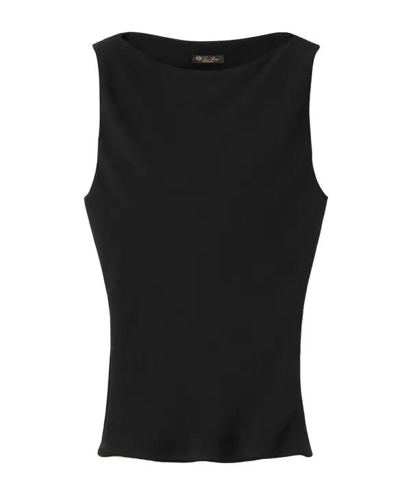 Loro Piana Boat Neck Sleeveless Top - Black