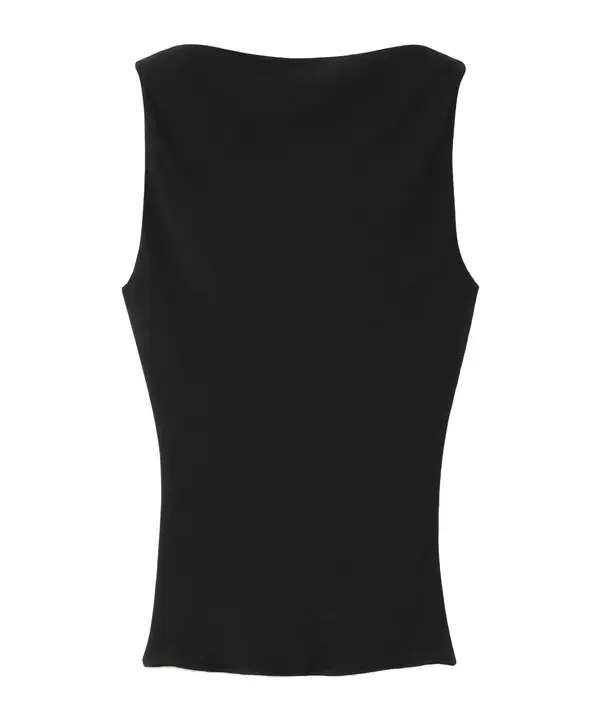 Loro Piana Boat Neck Sleeveless Top - Black
