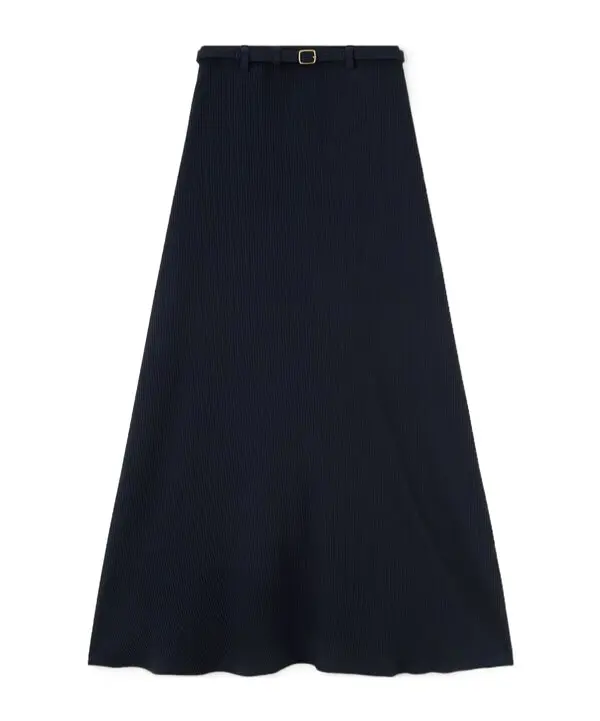Loro Piana Miley Belted Midi Skirt