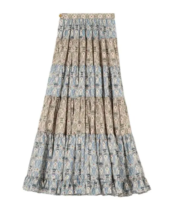 Loro Piana Herta Tiered Printed Skirt
