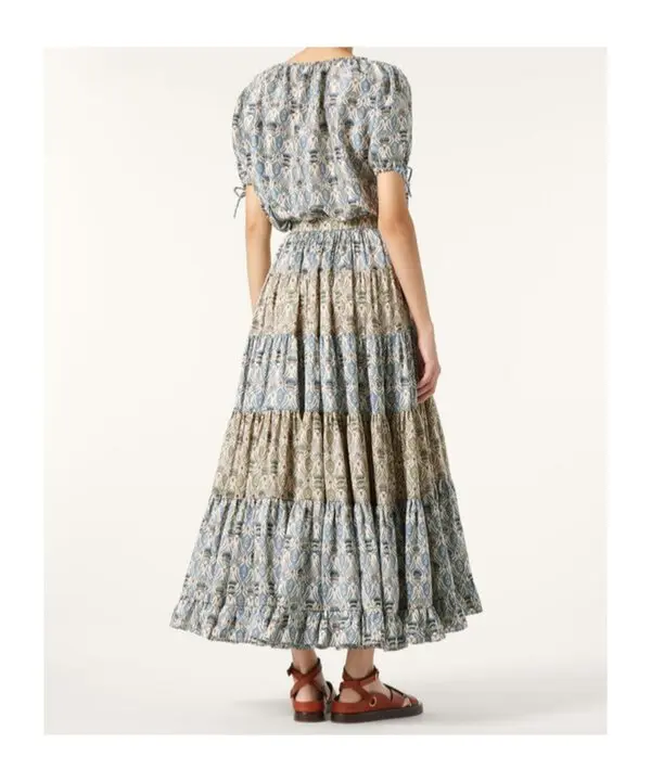 Loro Piana Herta Tiered Printed Skirt