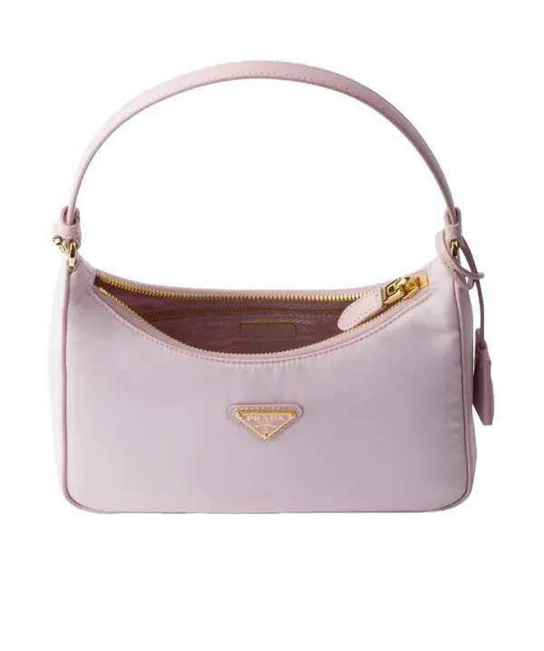 Prada Mini Zipper Handbag - Alabaster