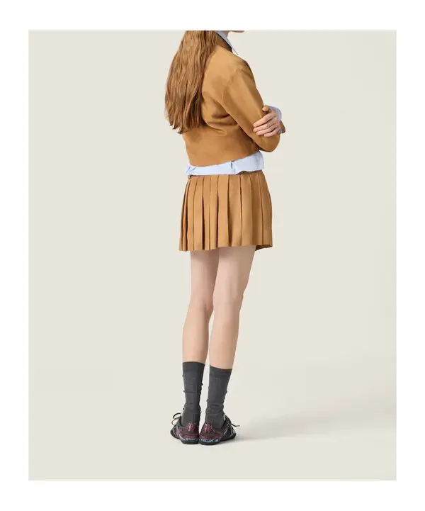 Miu Miu Waxed Suede Cropped Shirt