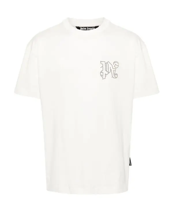 Palm Angels Monogram Embellished Crewneck T-shirt