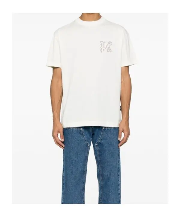 Palm Angels Monogram Embellished Crewneck T-shirt