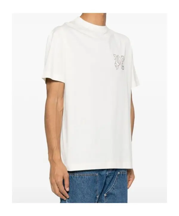 Palm Angels Monogram Embellished Crewneck T-shirt