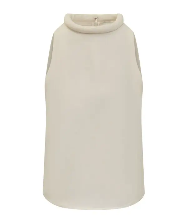 Loulou De Saison Sleeveless Top With Zipper Closure - White