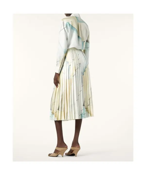Loro Piana Pleated Midi Skirt With Libeccio Print