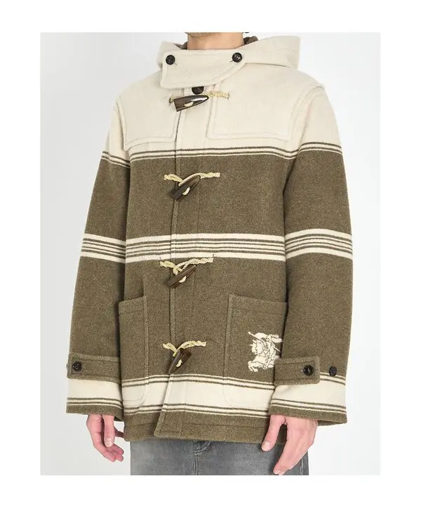 Burberry Striped Hooded Duffle Coat