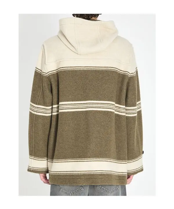 Burberry Striped Hooded Duffle Coat