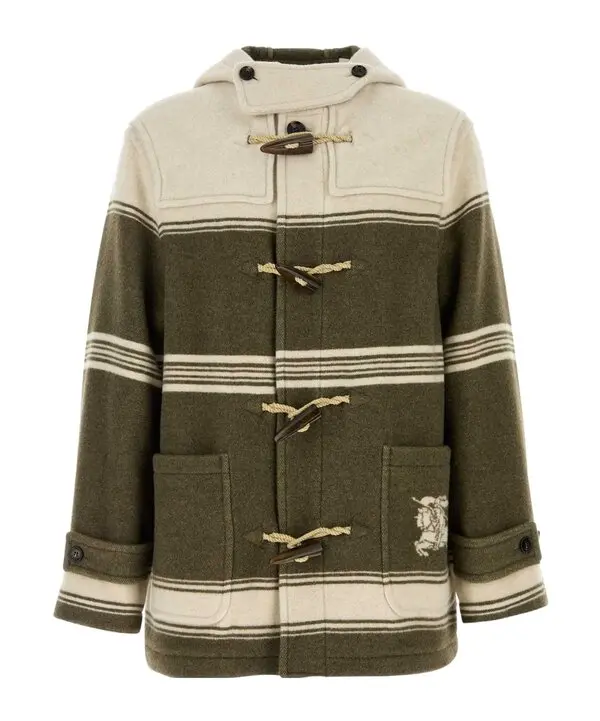 Burberry Striped Hooded Duffle Coat - Brown