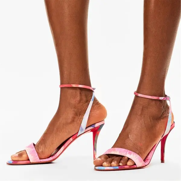 CHRISTIAN LOUBOUTIN Open Toe Stiletto Heel Sandals With Logo