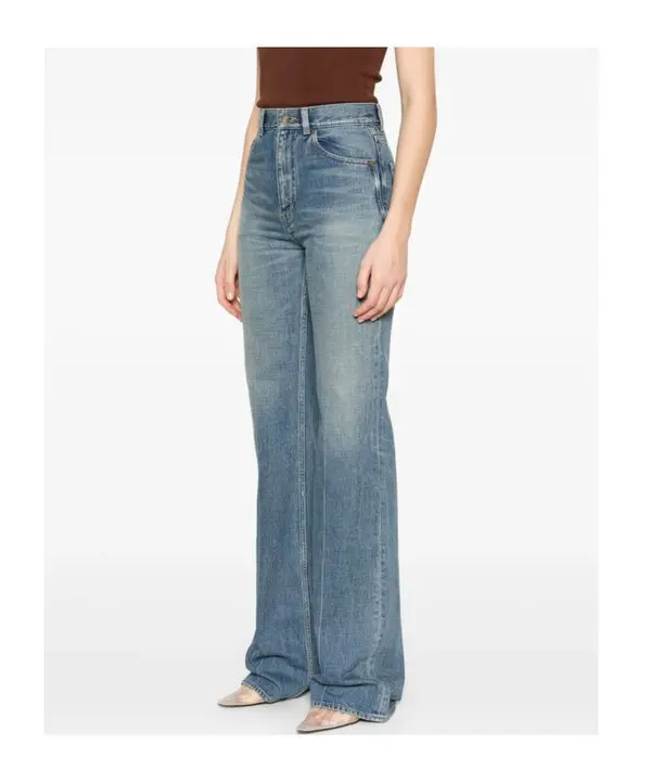 Saint Laurent 70's High Waisted Straight Leg Jeans