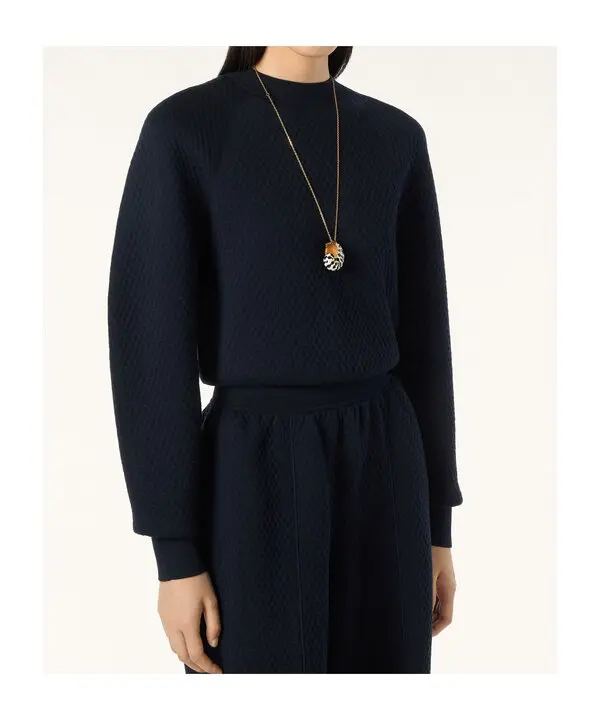 Loro Piana Wool Blend Crew Neck Sweater With Raglan Sleeves