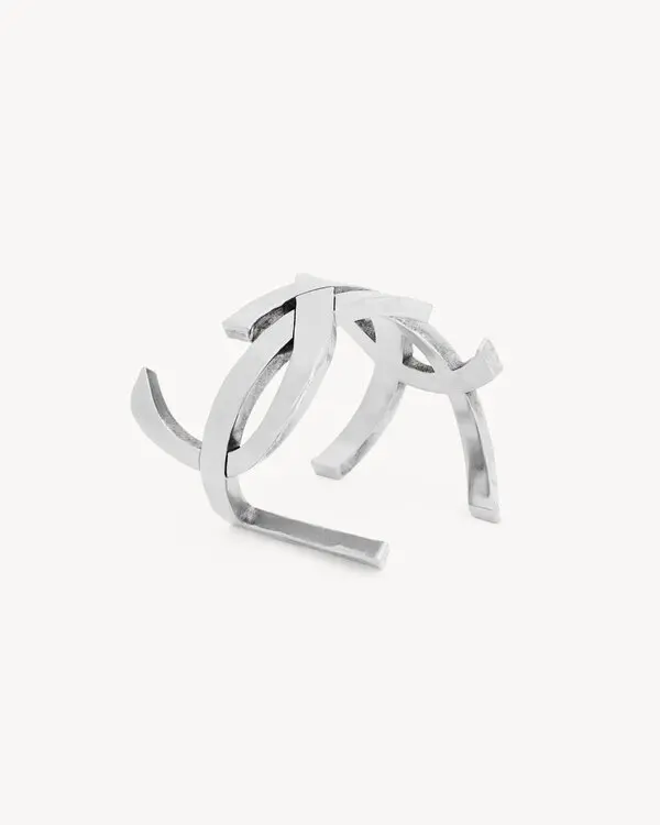 Saint Laurent Cassandre Cuff In Metal