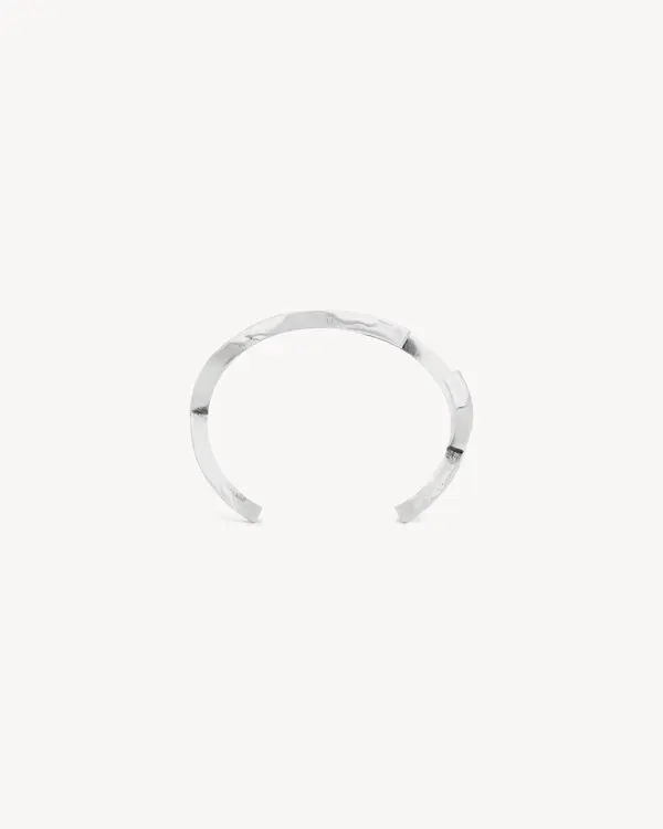 Saint Laurent Cassandre Cuff In Metal