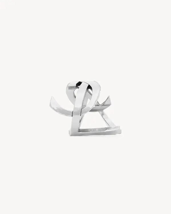 Saint Laurent Cassandre Cuff In Metal