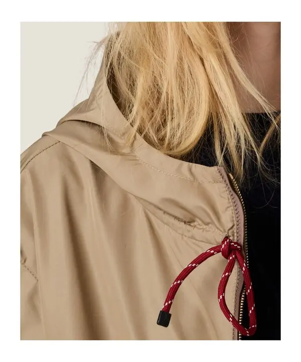 Miu Miu Technical Fabric Hooded Blouson Jacket - Clay Gray