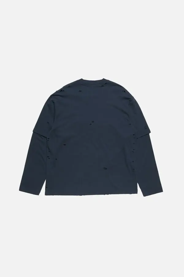 Acne Studios Layered Logo-print Distressed T-shirt