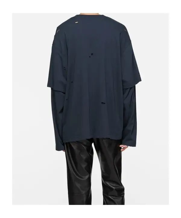 Acne Studios Layered Logo-print Distressed T-shirt