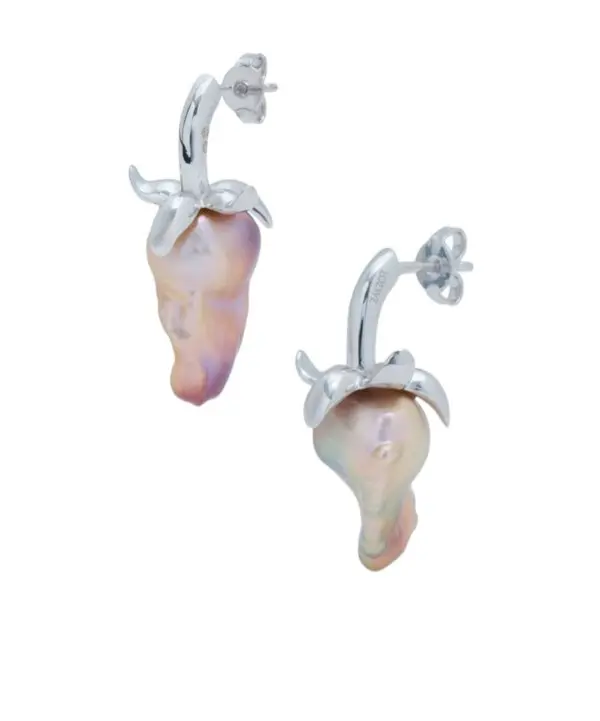 Loewe Strawberry Earrings - Silver/red