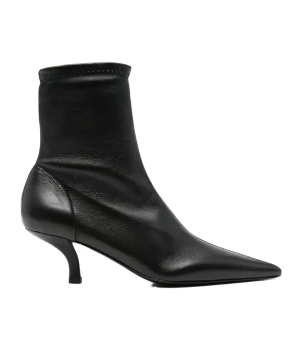 TOTEME Pointed Toe Heeled Sock Boots - Black