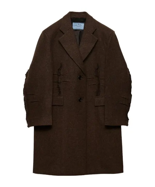 Prada Single-breasted Shetland Wool Coat