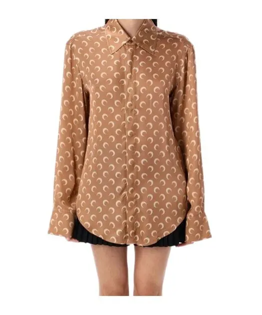 MARINE SERRE Moon Jacquard Buttoned Shirt