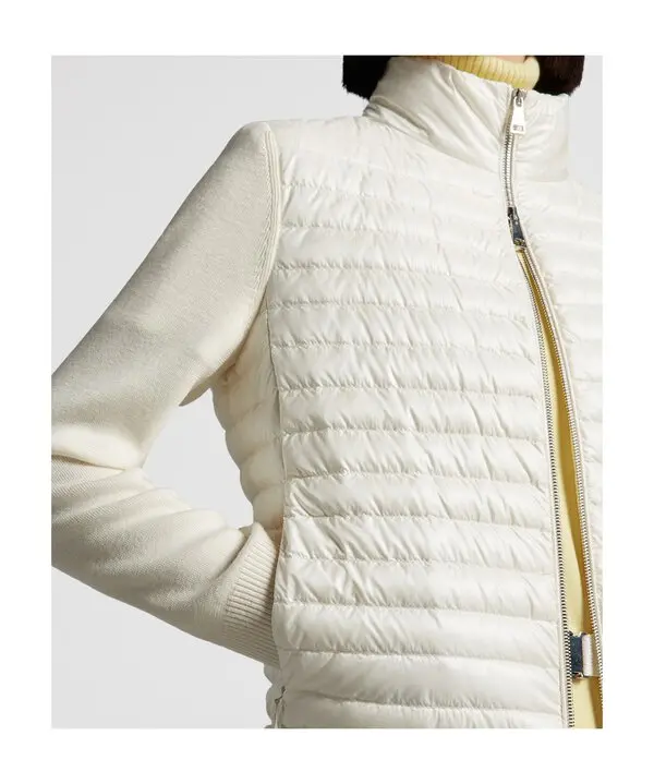 Moncler Logo Patch Padded Knit Zip-up Cardigan