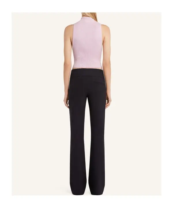 COURREGES Mock Neck Cropped Ribbed Tank Top - Salt Pink