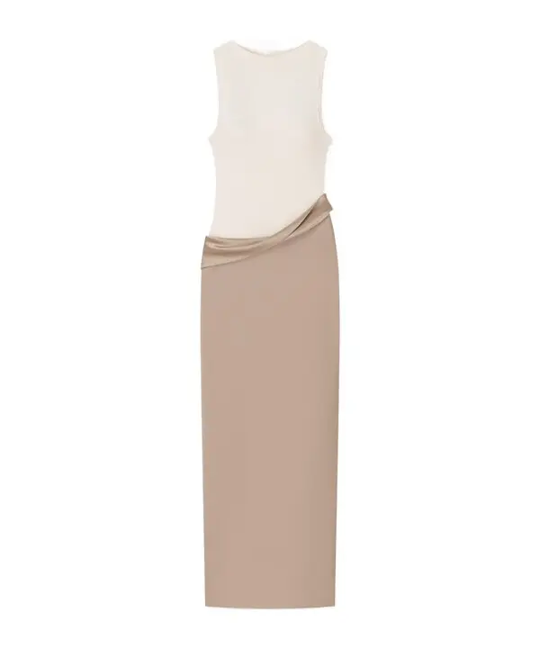 Nanushka Draped Detail Maxi Dress - Nude