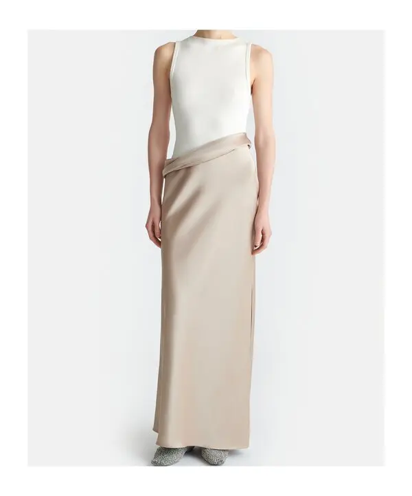 Nanushka Draped Detail Maxi Dress - Nude