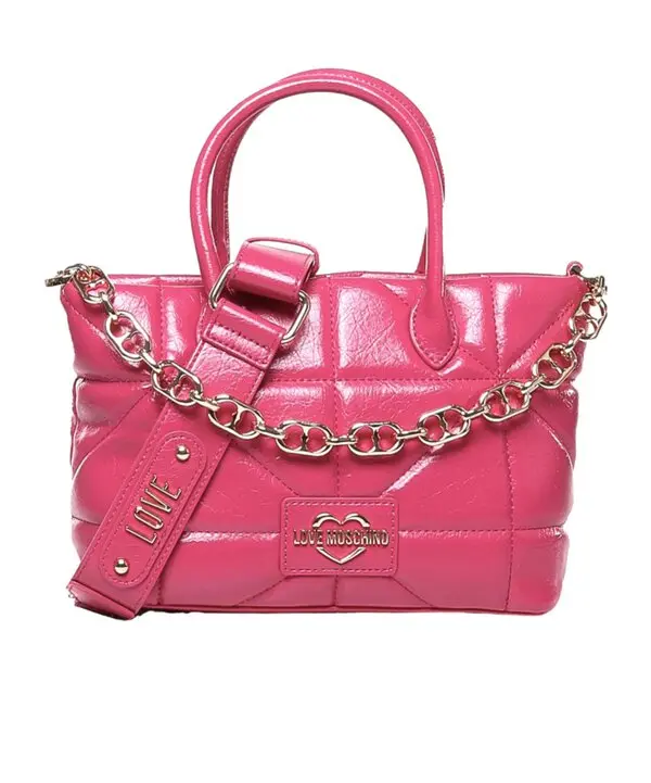 Moschino Quilted Logo Chain Crossbody Bag