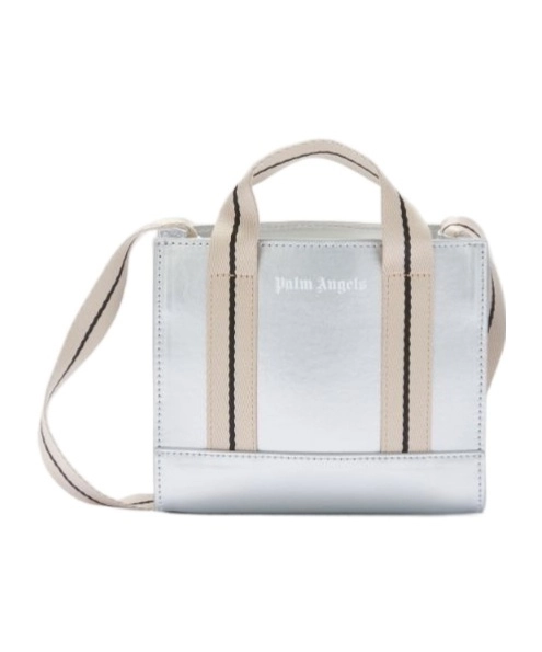 Palm Angels Metallic Faux-leather Tote Bag With Logo Detail