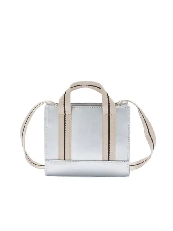 Palm Angels Metallic Faux-leather Tote Bag With Logo Detail