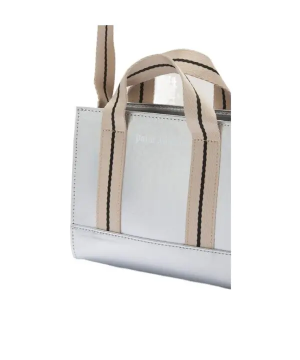 Palm Angels Metallic Faux-leather Tote Bag With Logo Detail