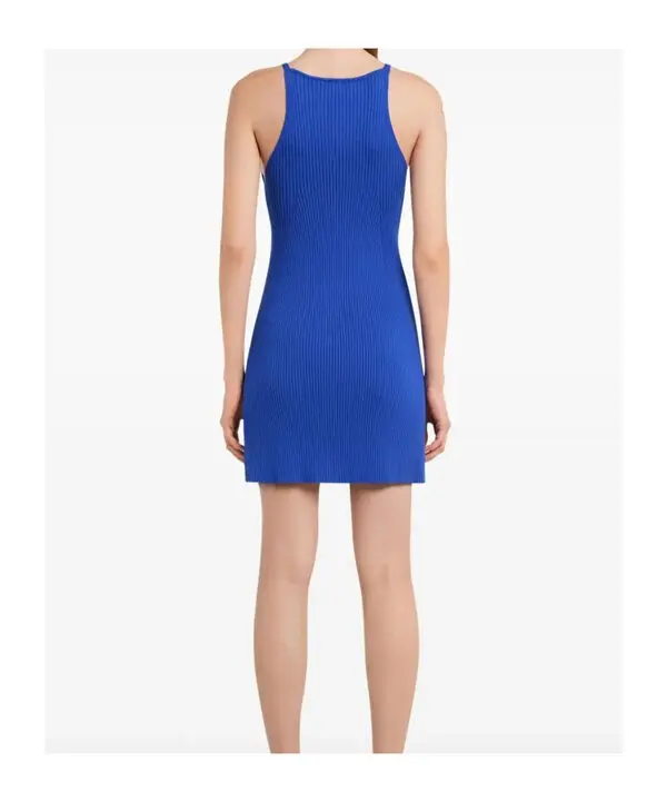 COURREGES Logo-embroidered Ribbed Knit Mini Dress