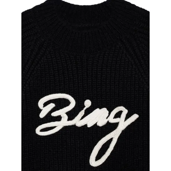 ANINE BING Logo Embroidered Crew Neck Sweater