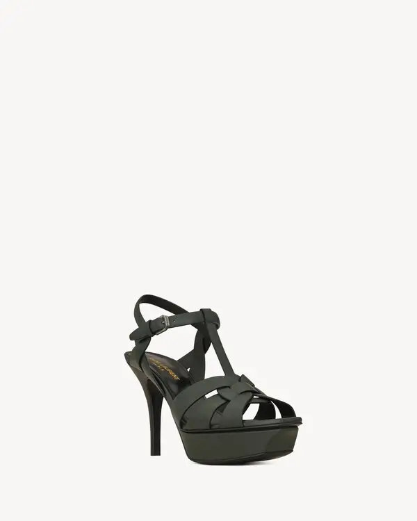 Saint Laurent Tribute Platform Sandals - Black