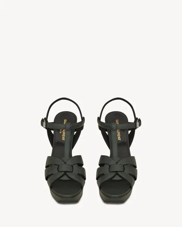 Saint Laurent Tribute Platform Sandals - Black