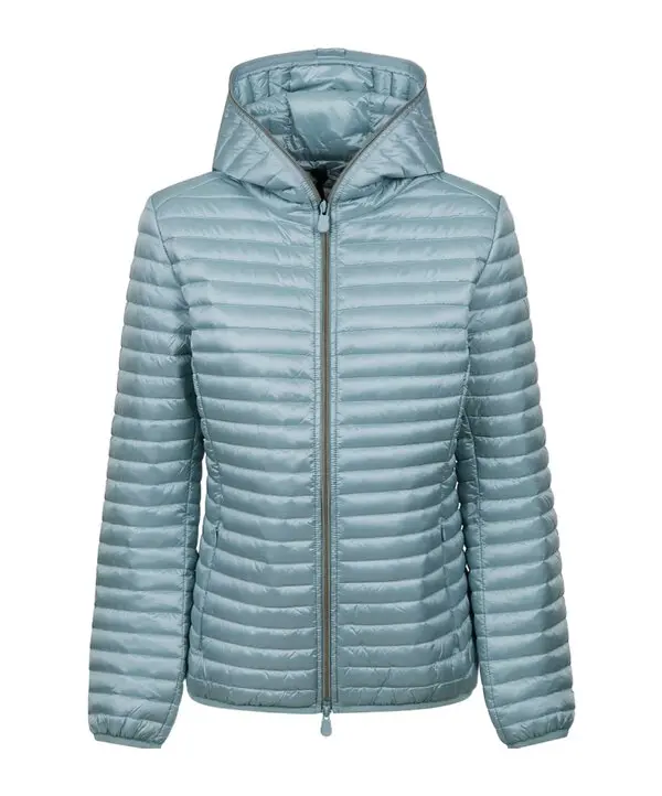 SAVE THE DUCK Quilted Hooded Jacket - Aqua