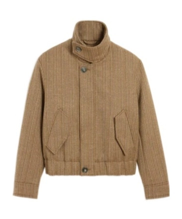 AMI Paris Herringbone Wool Harrington Jacket