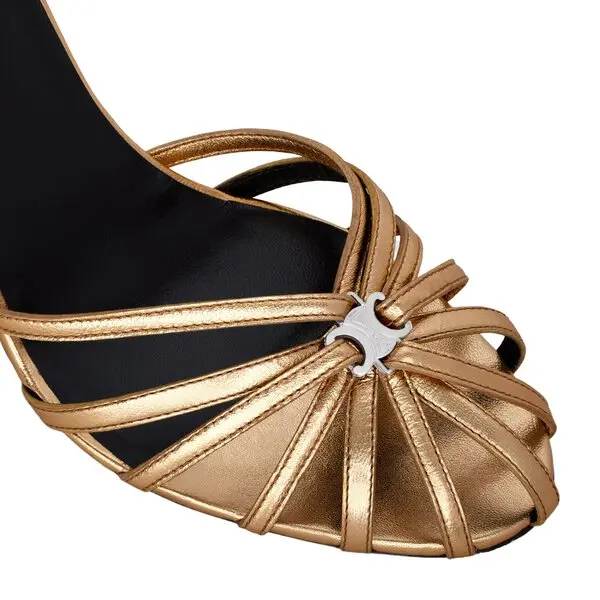 Celine Triomphe Sandal In Laminated Nappa Lambskin