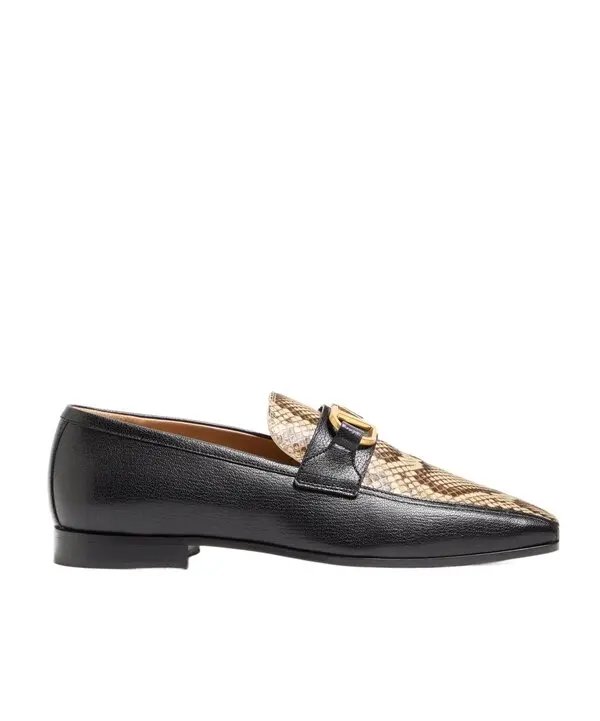 Valentino Garavani Vlogo Signature Kidskin And Python Loafer