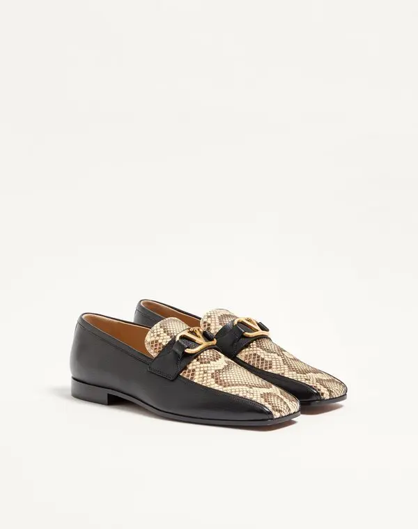 Valentino Garavani Vlogo Signature Kidskin And Python Loafer