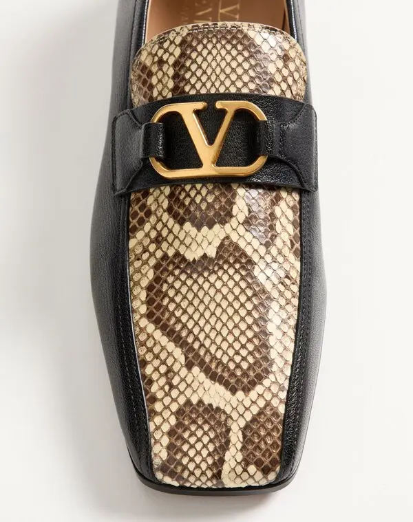 Valentino Garavani Vlogo Signature Kidskin And Python Loafer