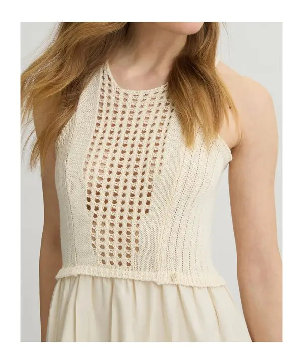Liu Jo Crochet Knit V-neck Maxi Dress