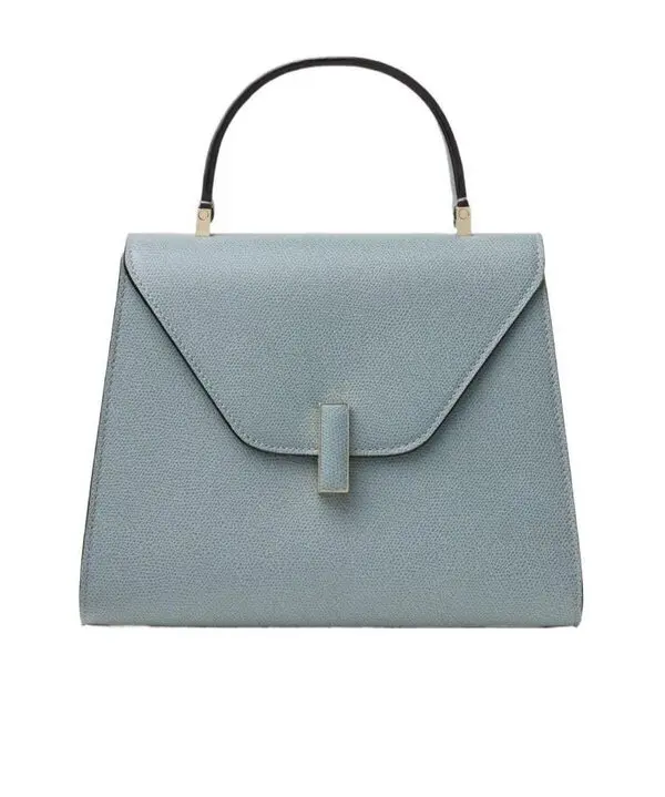 VALEXTRA Fold-over Top Handle Bag - Gray