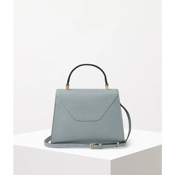 VALEXTRA Fold-over Top Handle Bag - Gray
